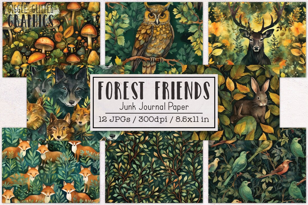Forest Friends Junk Journal Paper Junk Journal Kit - Etsy