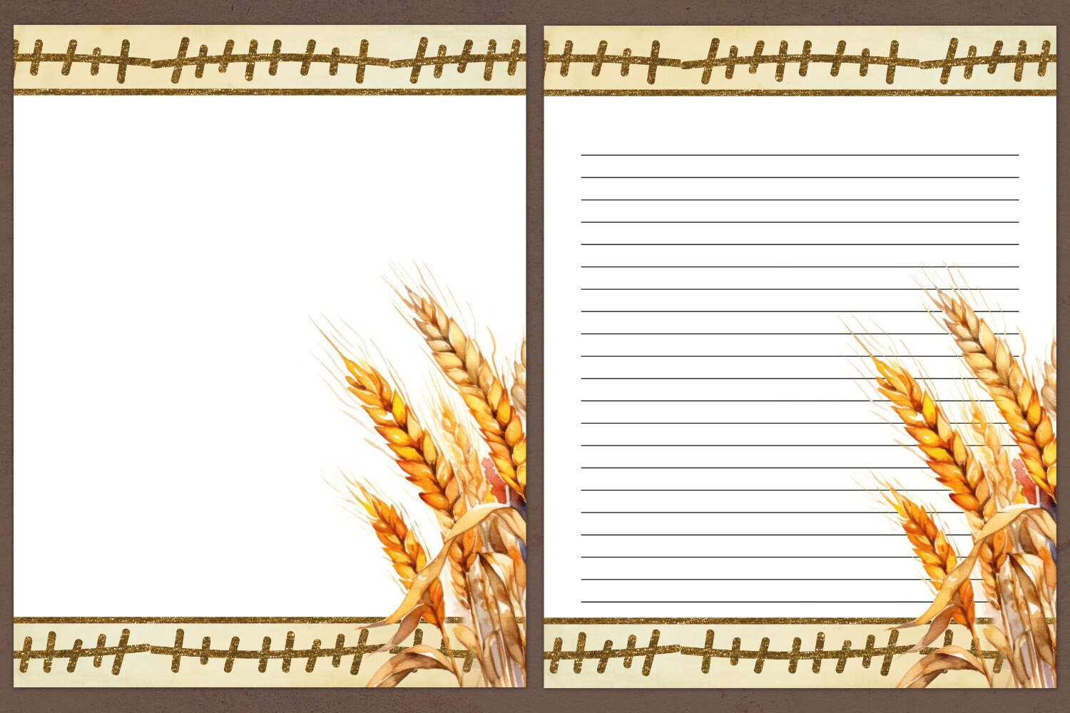 Fall Harvest Stationery Unlined and Lined Writing Paper - Etsy