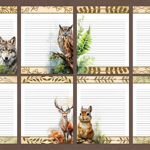 Forest Friends Stationery | Unlined and Lined Writing Paper JPG PDF ...