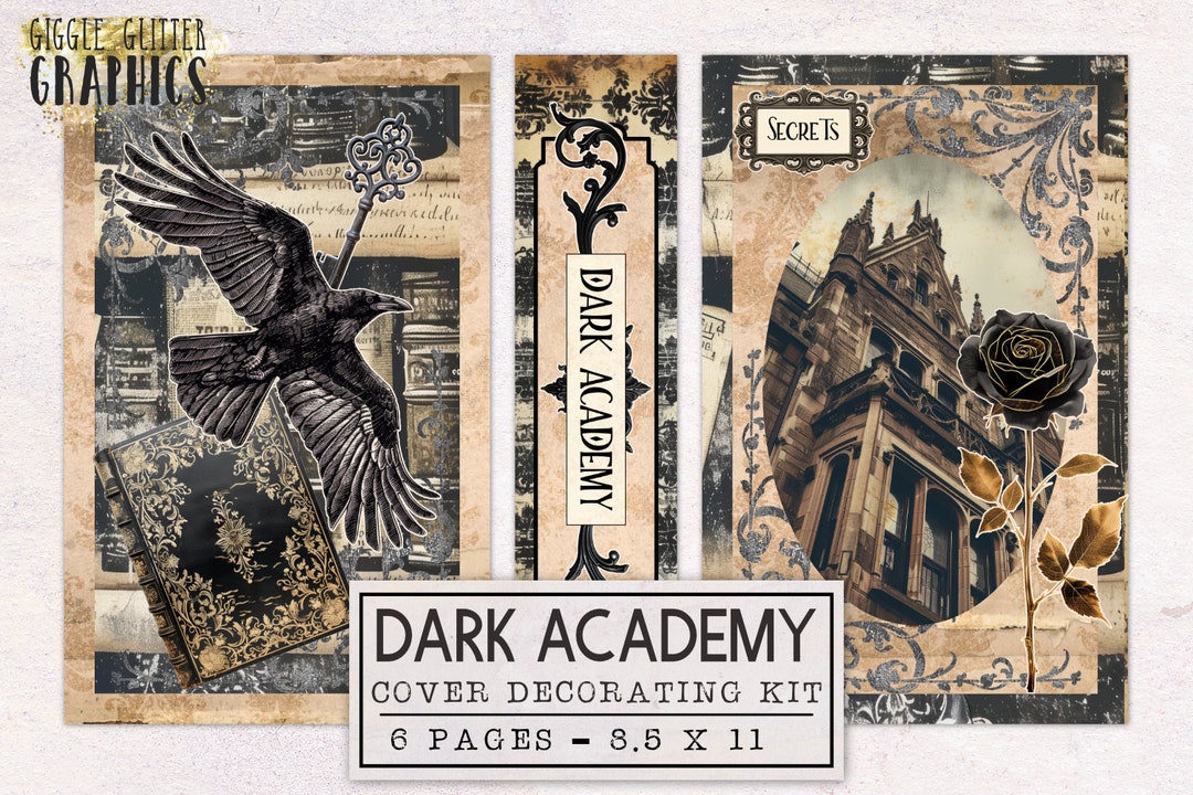 Dark Academy Junk Journal Cover Kit | Gothic Junk Journal Kit ...