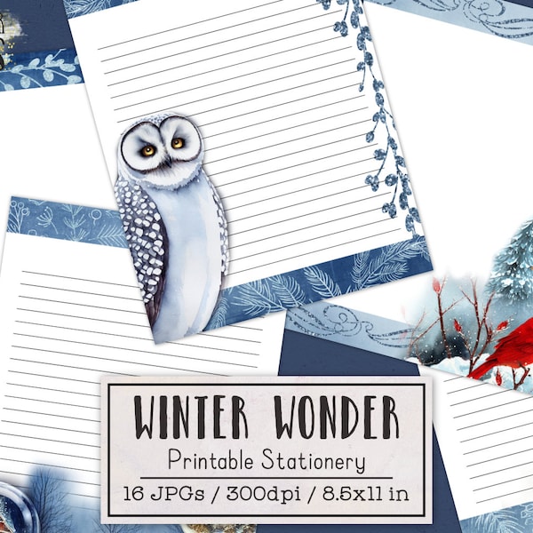 Winter Printable Stationery - Etsy