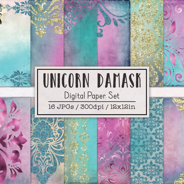 Damask Digital Paper - Etsy