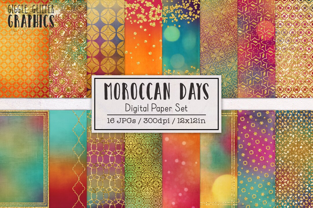 Moroccan Days Digital Papers Digital Paper Pack Printable Scrapbook ...