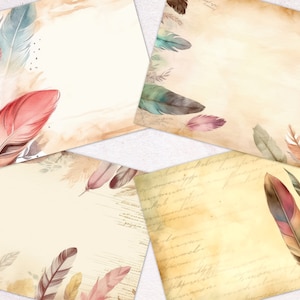 Feathers Junk Journal Paper | Junk Journal Kit JPG + PDF | Printable ...