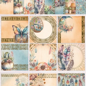 Bohemian Boho Digital Papers Digital Paper Pack Printable Scrapbook ...