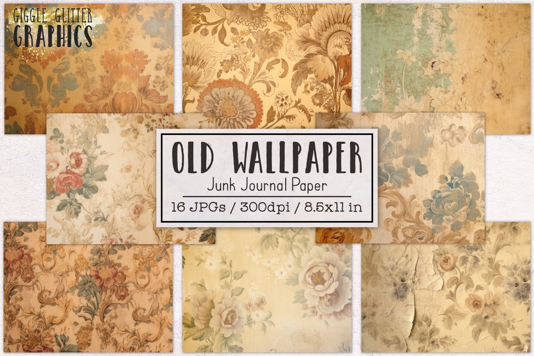 Old Wallpaper Junk Journal Paper Junk Journal Kit Printable Journal ...