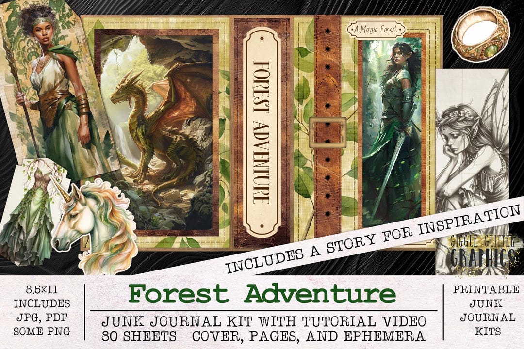Forest Adventure Junk Journal Kit | Junk Journal Ephemera Pack ...