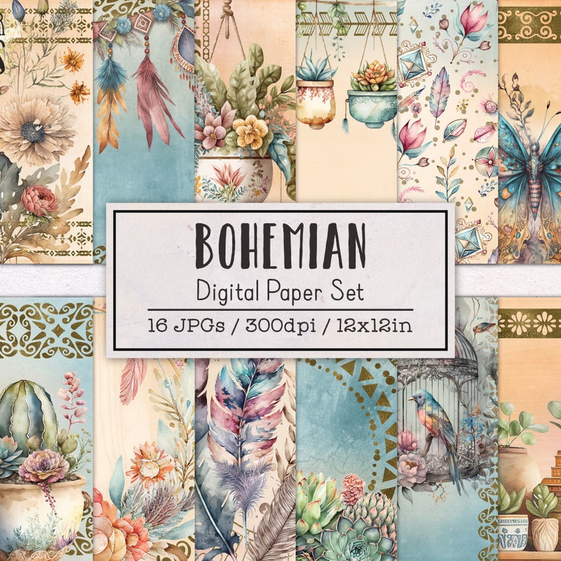 Bohemian Decoupage Paper - Etsy