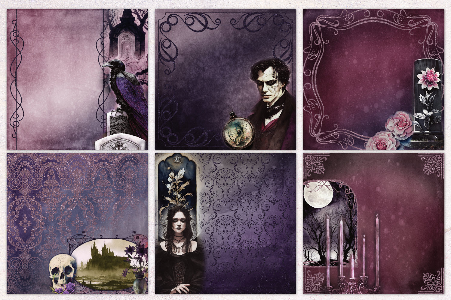 Gothic Dream Digital Papers Digital Paper Pack Printable - Etsy