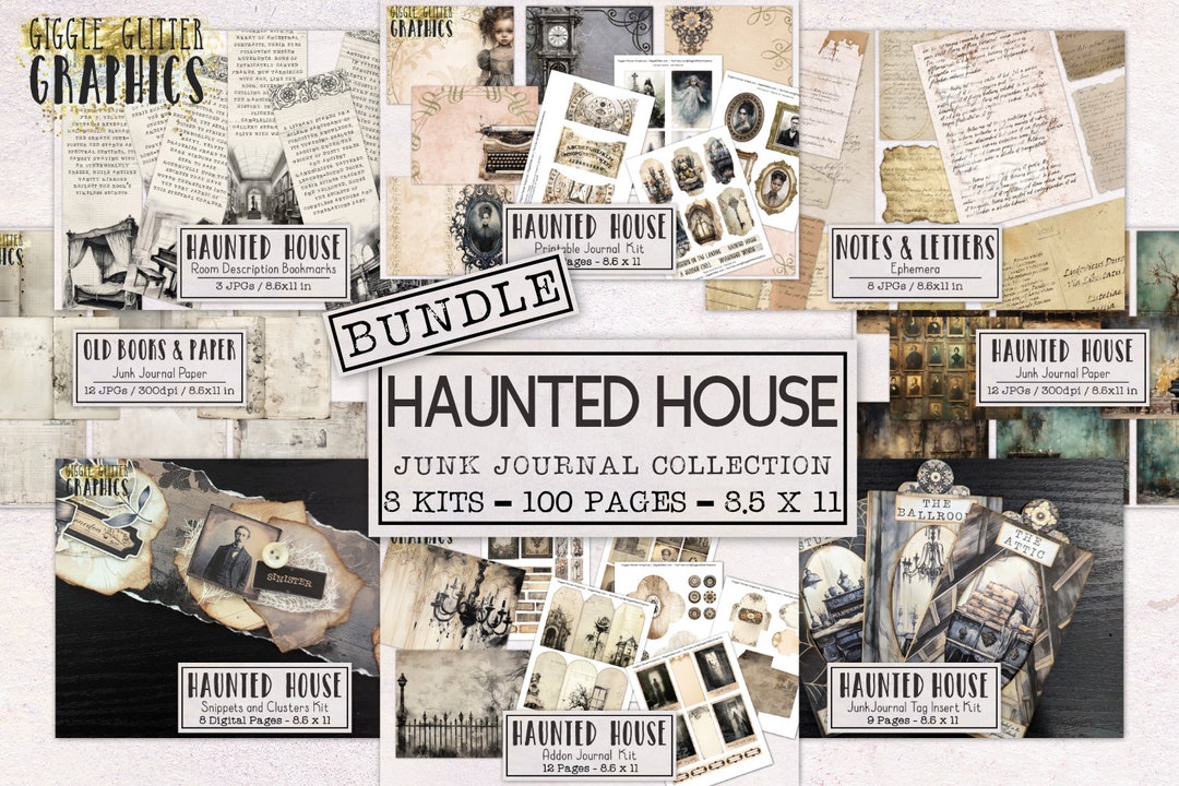 Haunted House Junk Journal BUNDLE | Halloween Junk Journal Ephemera ...