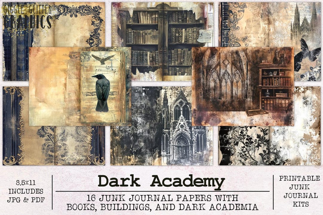 Dark Academy Junk Journal Paper | Junk Journal Kit JPG + PDF ...