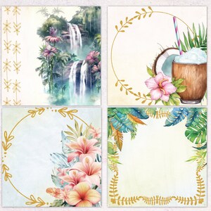 Tropical Oasis Digital Papers Digital Paper Pack Printable Scrapbook ...