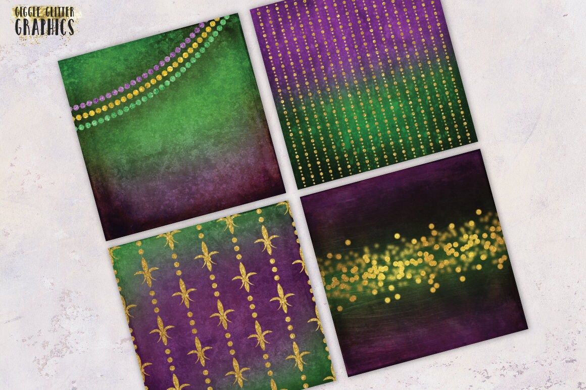 Mardi Gras Digital Papers Digital Paper Pack Printable - Etsy