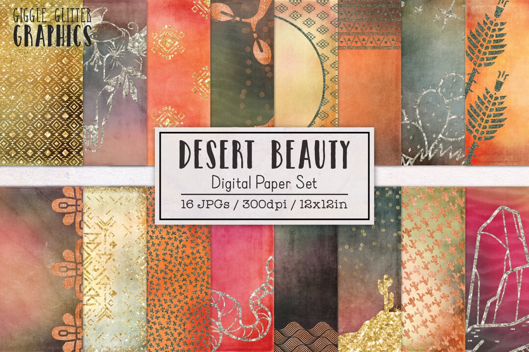 Desert Beauty Digital Papers | Digital Paper Pack | Printable Scrapbook ...