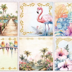 Tropical Oasis Digital Papers Digital Paper Pack Printable Scrapbook ...