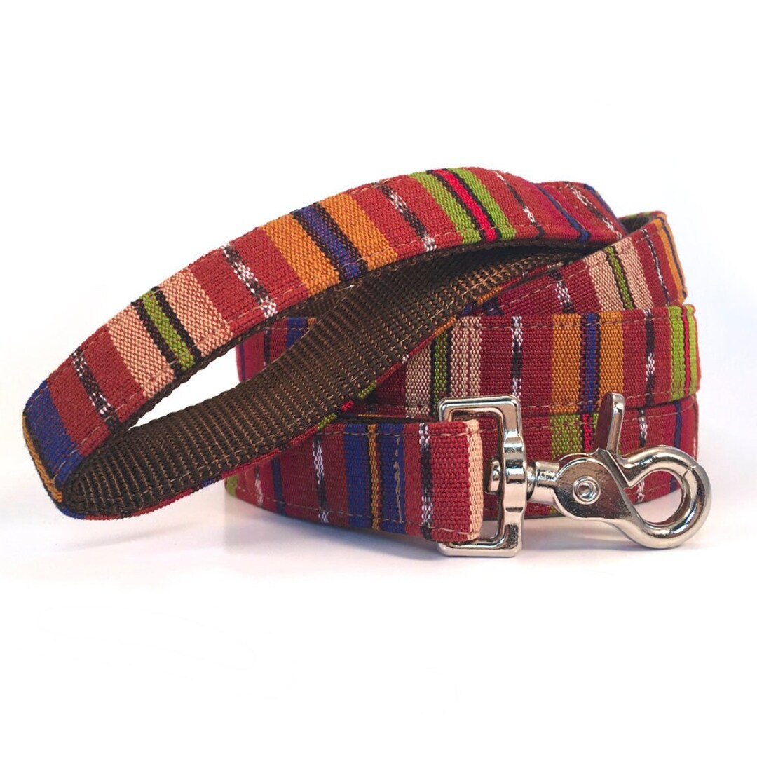Handwoven Guatemalan Textile Dog Leash: Brown Boho Ikat Style - Etsy