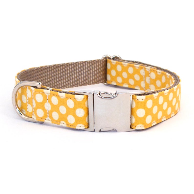 Yellow Polka Dot Dog Collar Preppy Collar Yellow Wedding - Etsy