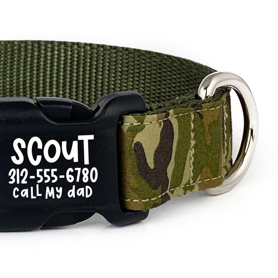 Personalized Camo Dog Collar Camouflage Dog Collar With a Laser ...