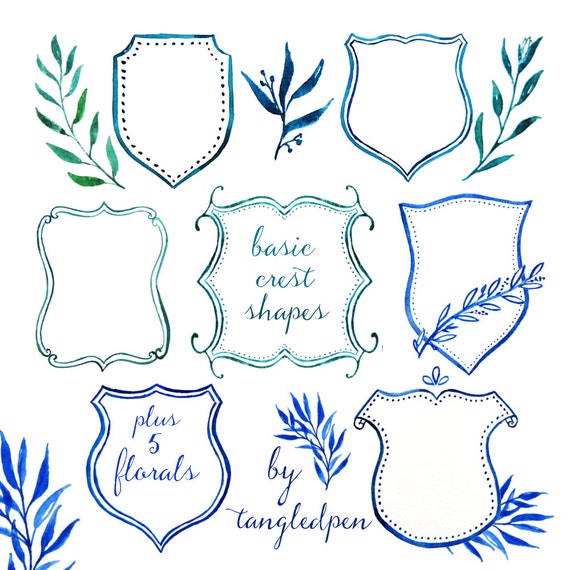 Hand Painted Crest Basic Shapes for Custom Design Crests and - Etsy
