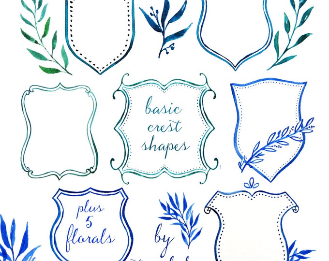 Hand Painted Crest Basic Shapes for Custom Design Crests and Heraldry ...