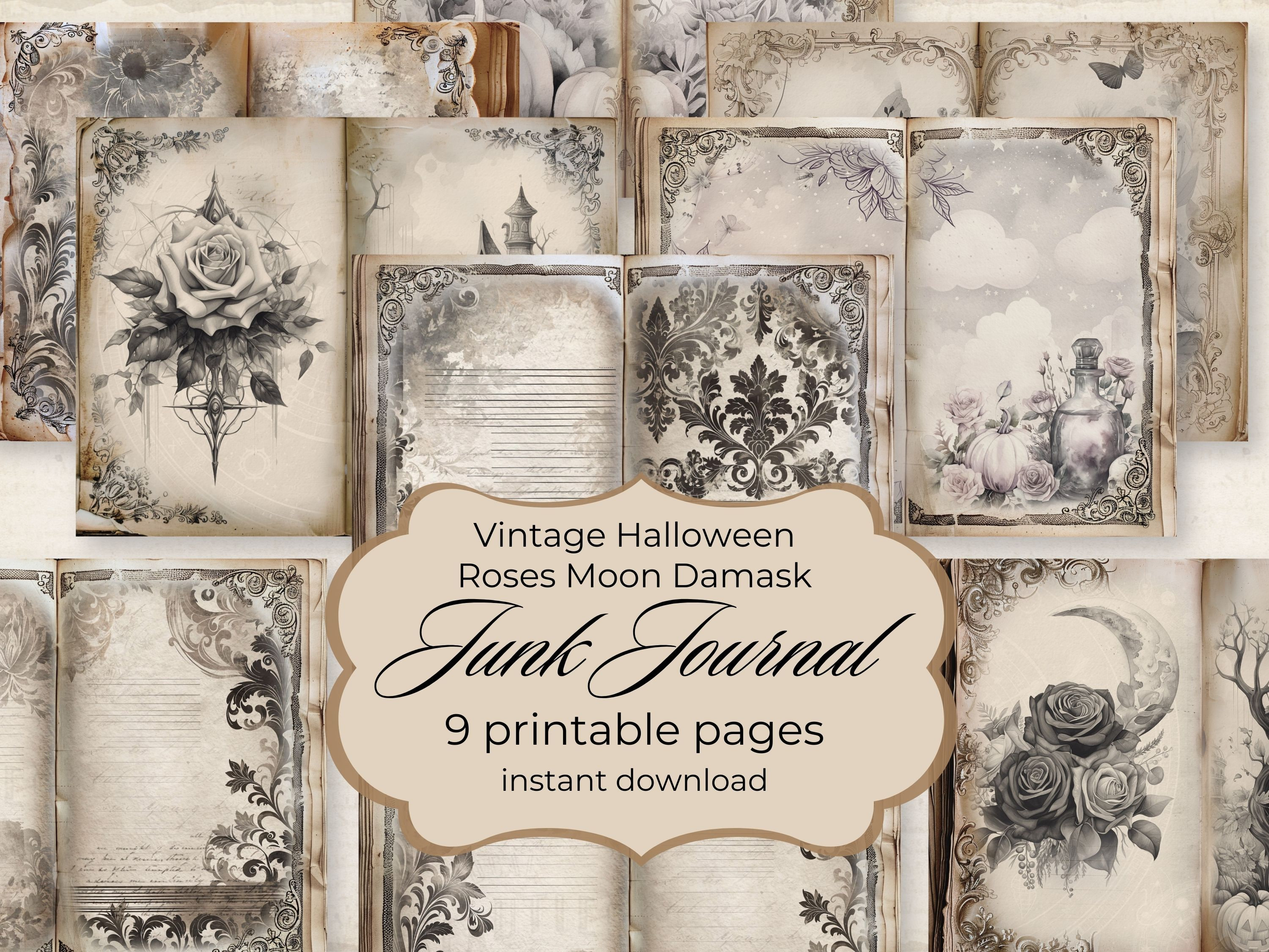 Halloween Junk Journal Printables, Vintage Halloween Junk Journal ...