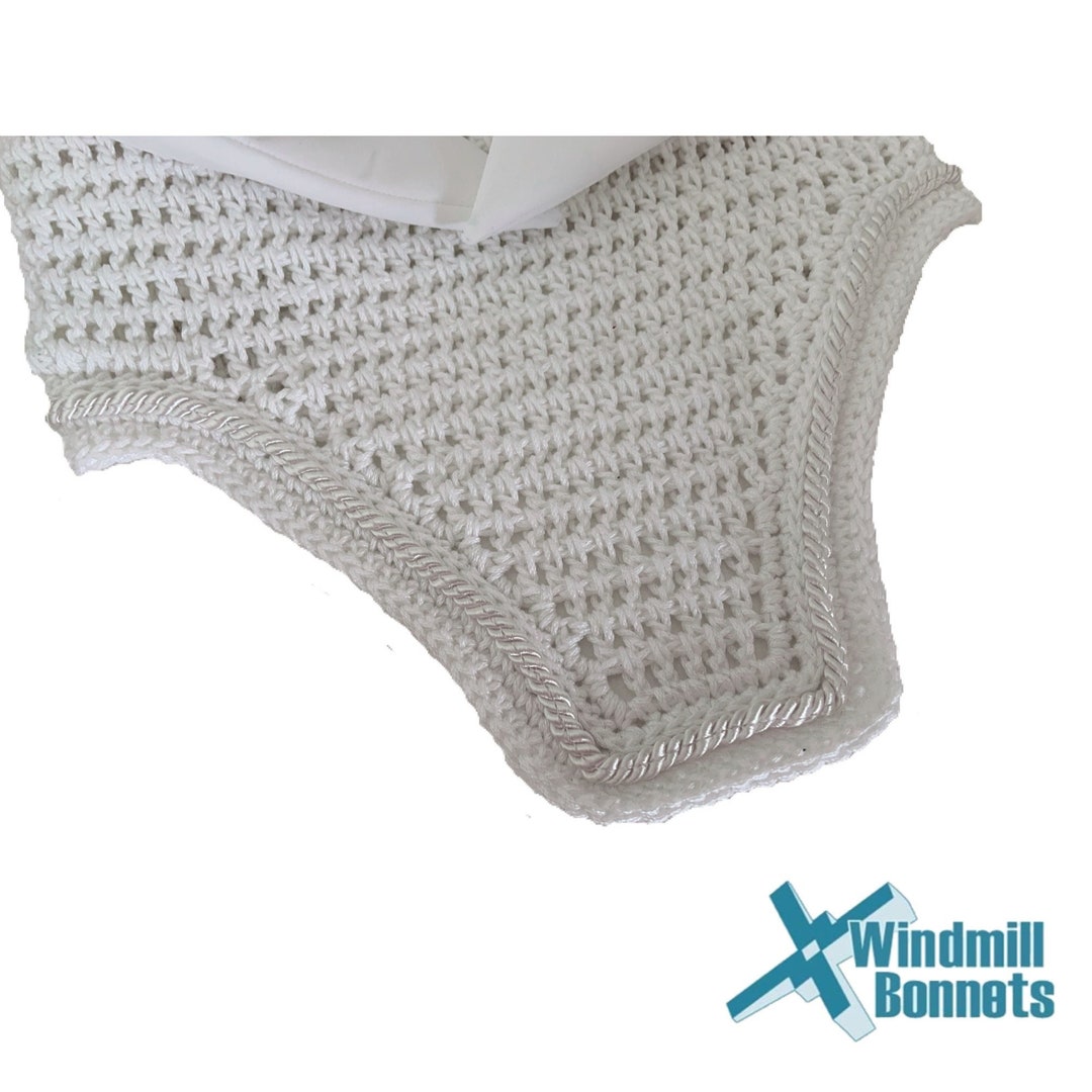 White Horse Ear Bonnet, Fly Bonnet, Horse Bonnet, Fly Veil for Equines ...