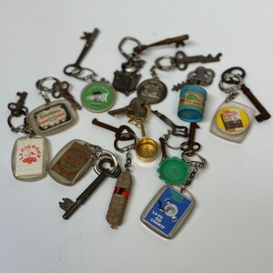 One Dozen Vintage French Advertising Keychains With Vintage Keys lot ...