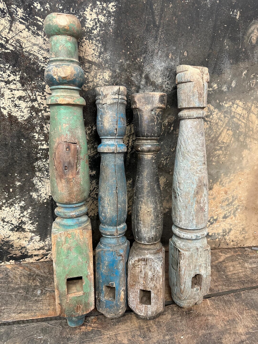 Large Vintage Wooden Spindle Dowel Legs Lot of 4, Architectural Salvage ...