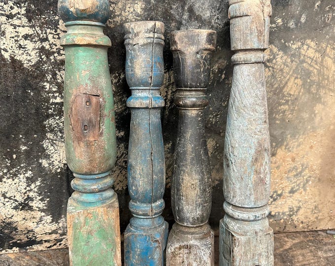 Large Vintage Wooden Spindle Dowel Legs Lot of 4, Architectural Salvage ...