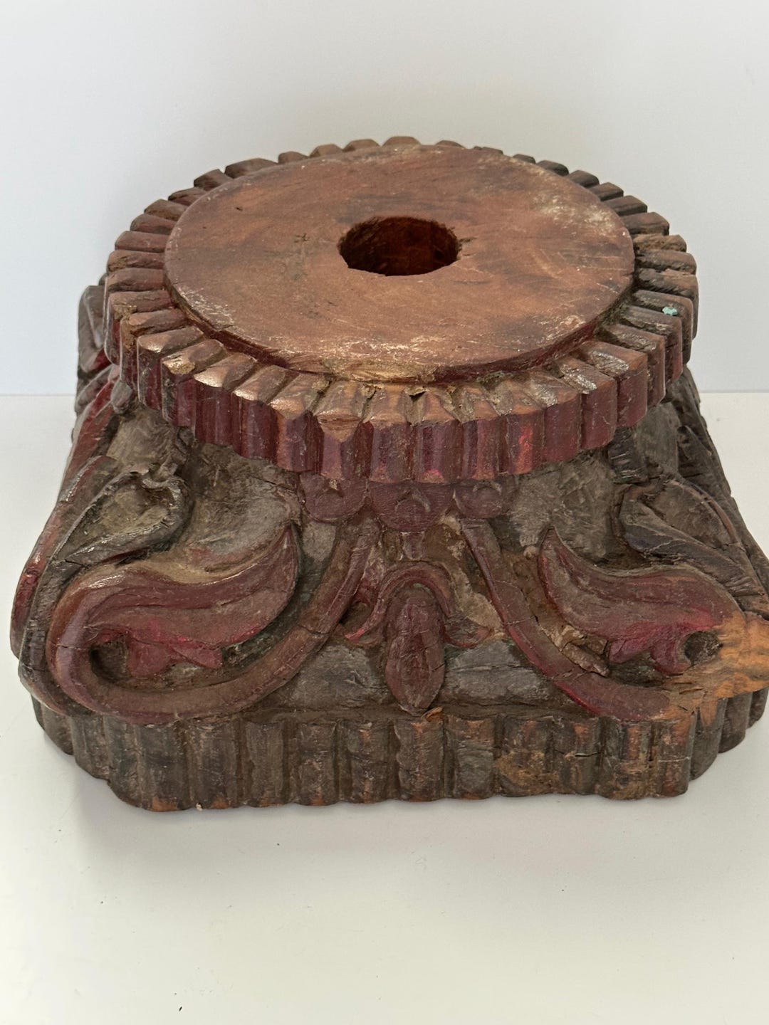 Beautiful Antique Riser Plinth Architectural Salvage Carved Wood, Ideal ...