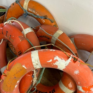 Lot of 3 Vintage Ship Life Ring Preserver Buoys, Salvaged From Old ...