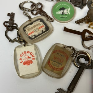One Dozen Vintage French Advertising Keychains With Vintage Keys lot ...