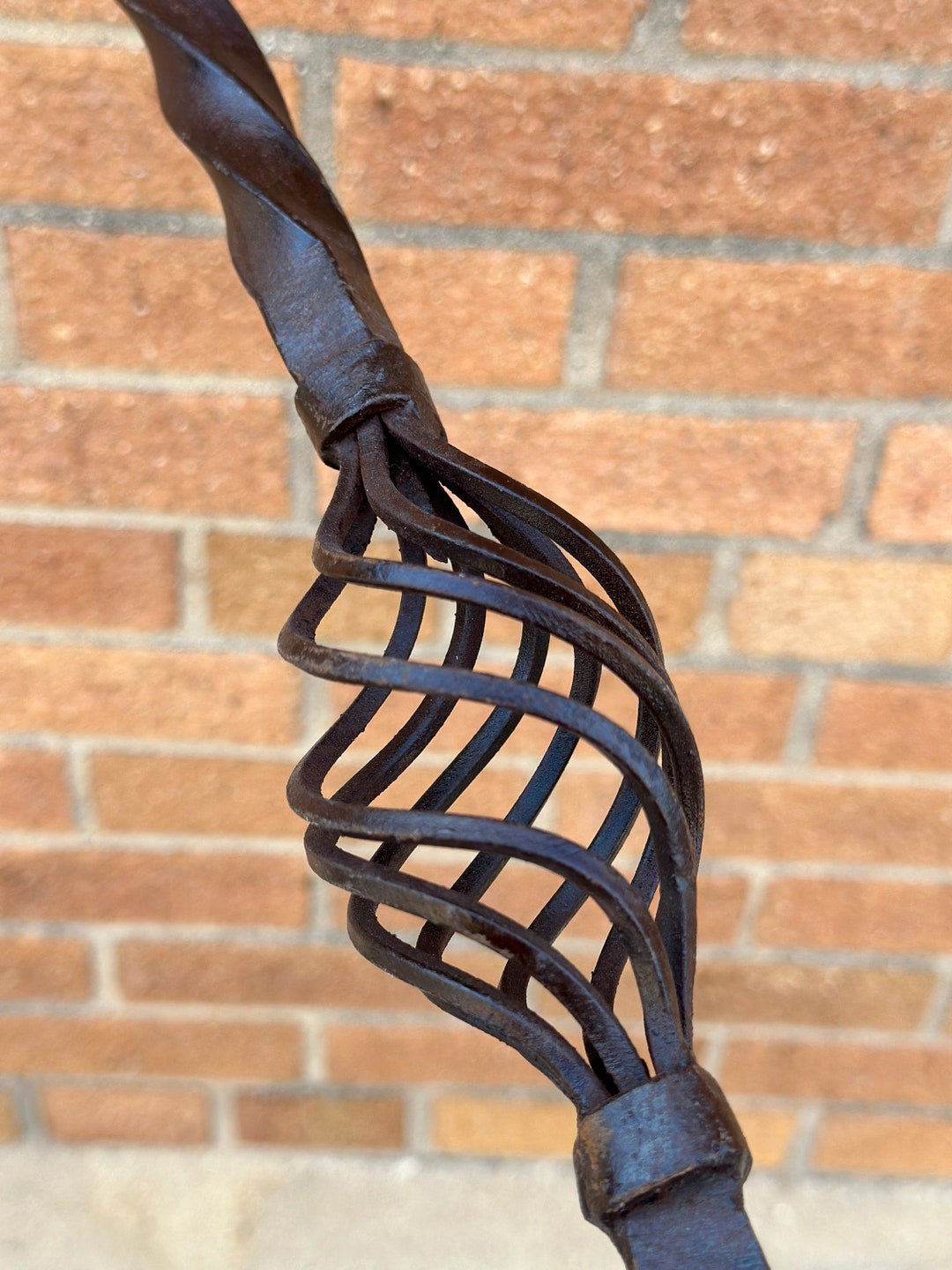 Vintage Wrought Iron Garden Stake: Twisted Basket Cage, 31"/35" - Etsy