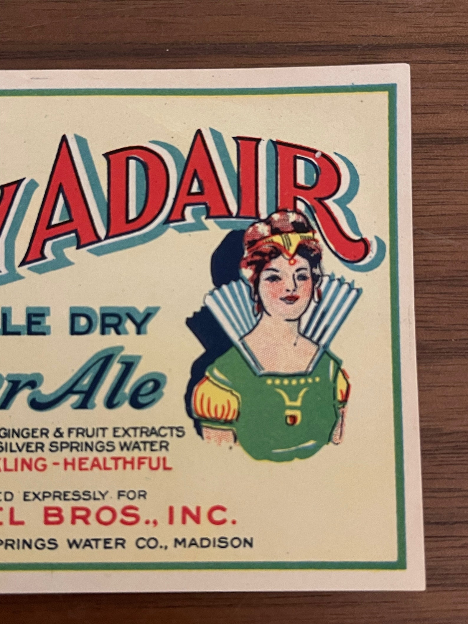 Vintage Lady Adair Pale Dry Ginger Ale Drink Label From - Etsy