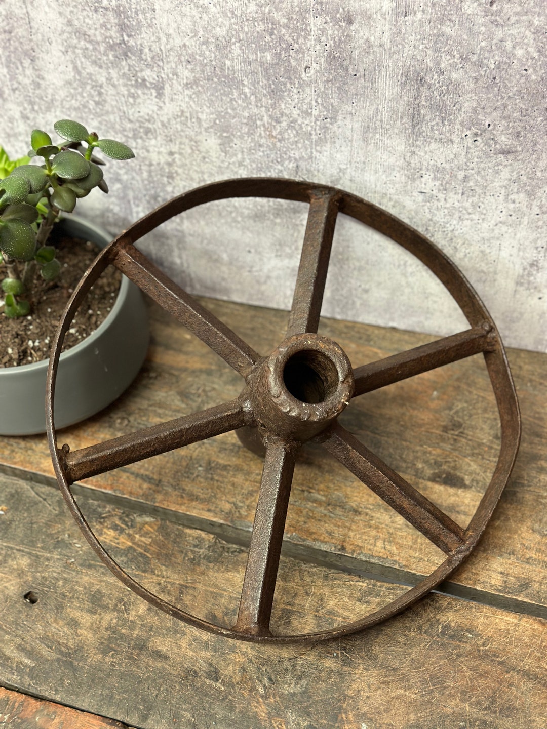 Old Iron Metal Wheel 13" Diameter Ideal as for Decor in the Home and ...