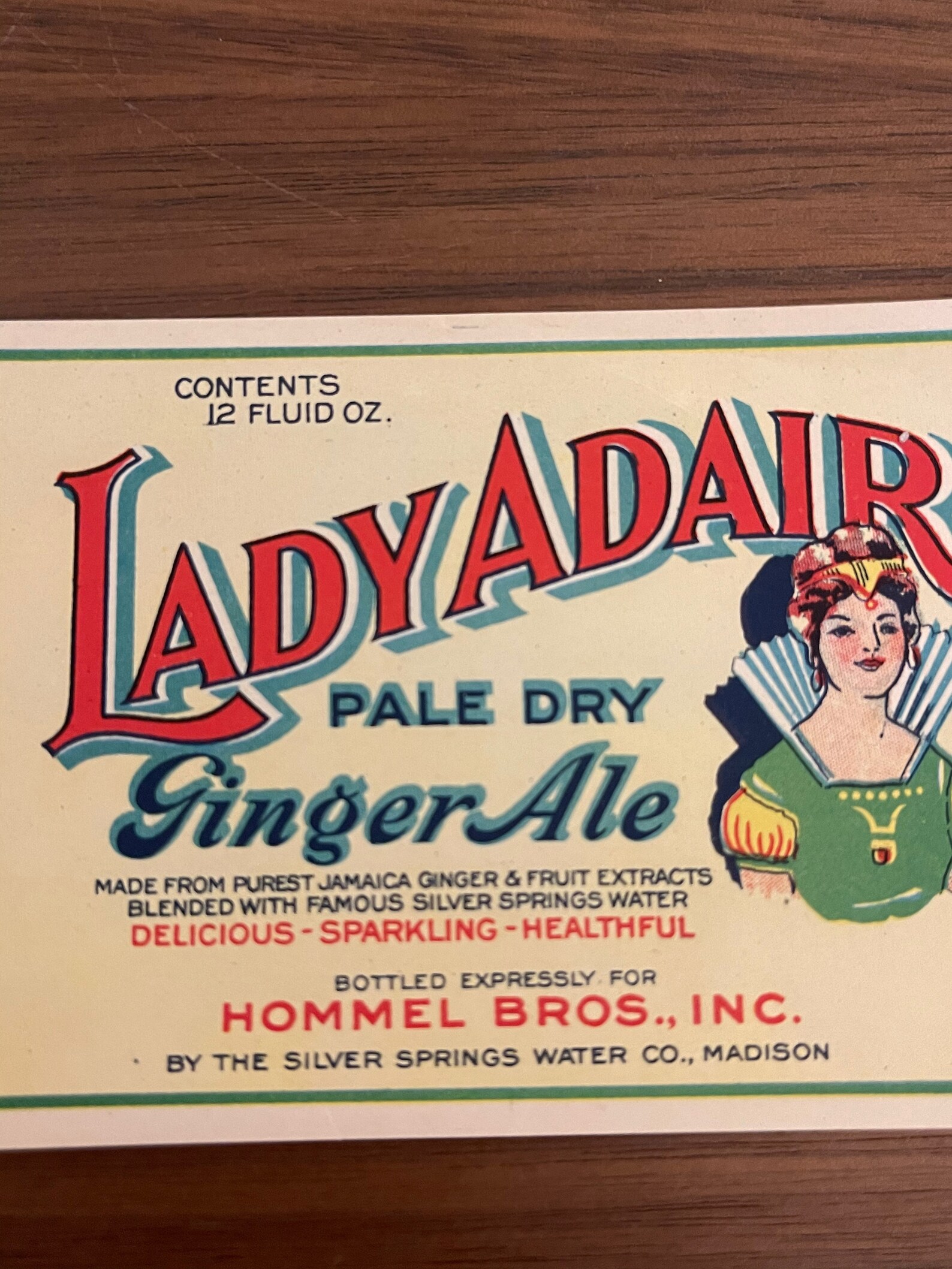 Vintage Lady Adair Pale Dry Ginger Ale Drink Label From - Etsy