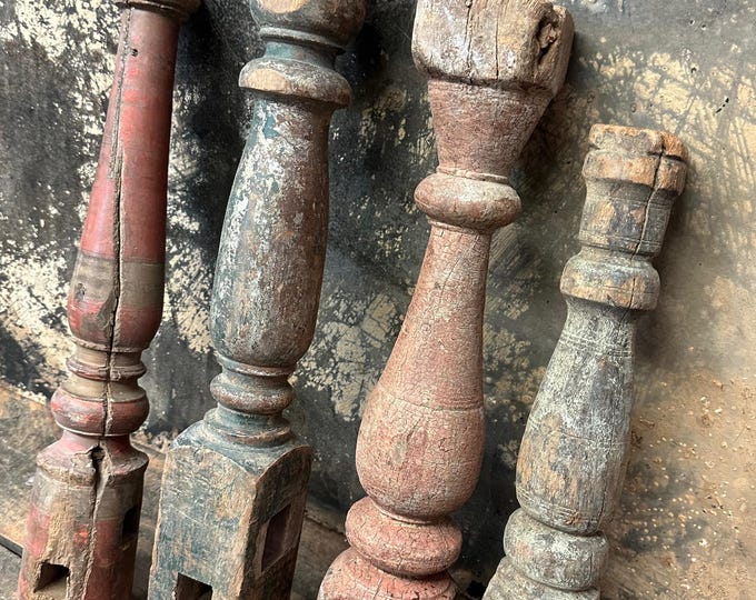 Large Vintage Wooden Spindle Dowel Legs Lot of 4, Architectural Salvage ...