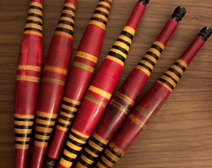 Set of 6 Colorful Indian Chapati Rolling Pins Ideal for Decor ...