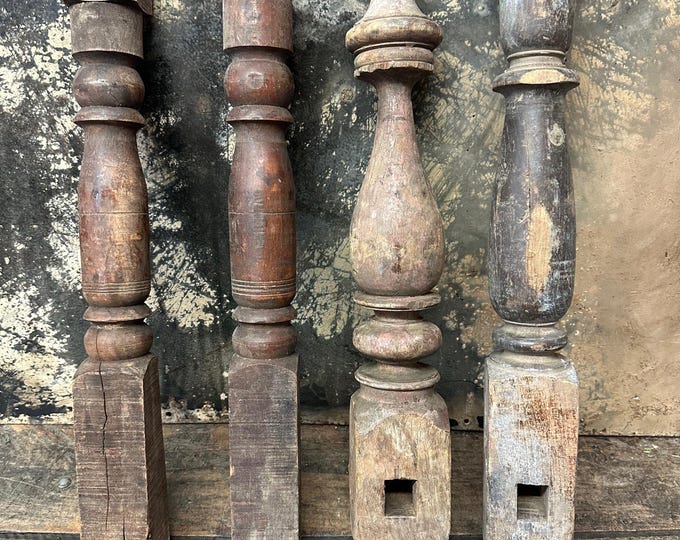 Large Vintage Wooden Spindle Dowel Legs Lot of 4, Architectural Salvage ...