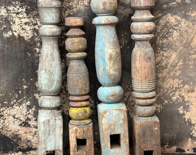Large Vintage Wooden Spindle Dowel Legs Lot of 4, Architectural Salvage ...