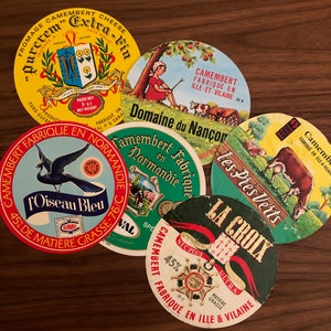 Vintage Lot of 6 French Cheese Labels Etiquette Fromage for ...