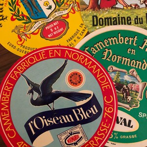 Vintage Lot of 6 French Cheese Labels Etiquette Fromage for ...