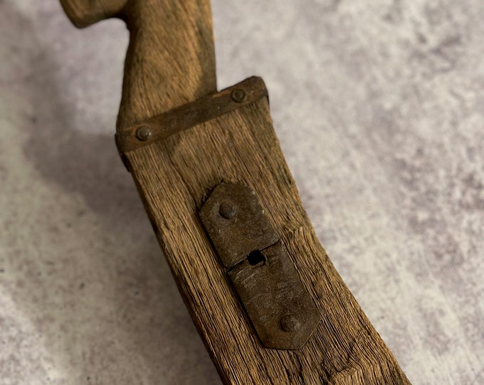 Vintage Hand Carved Primitive Wood Piece That Was Originally Used as ...