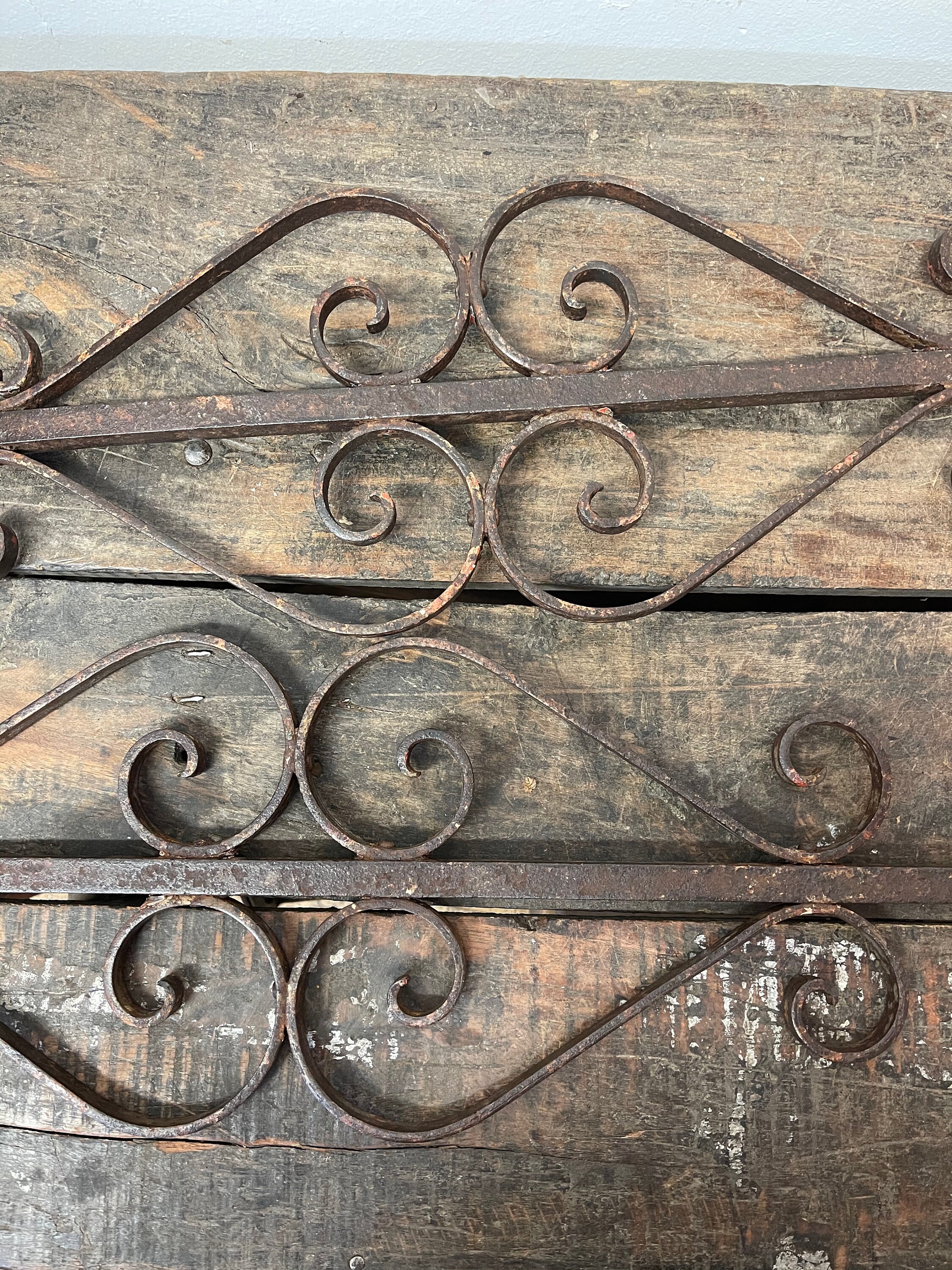 Vintage Wrought Iron Garden Stakes: Repurposed Railing Decor, Set of 2 ...