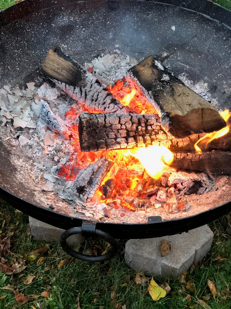 Large 31 Recycled Steel Fire Bowl / Fire Pit With Grate - Etsy