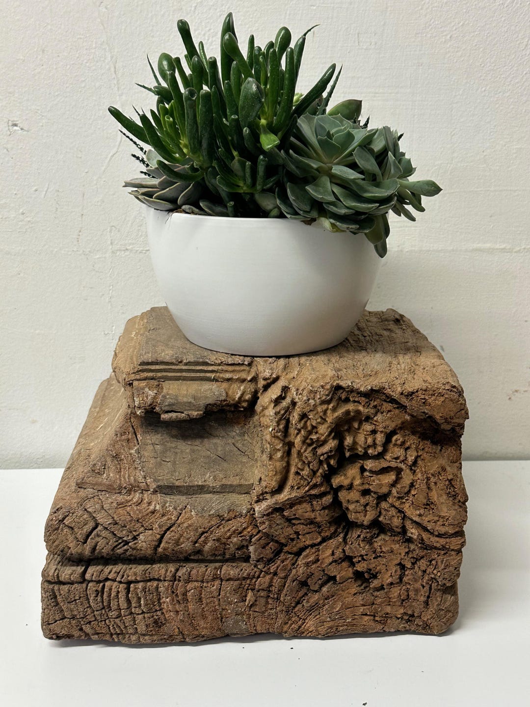 Architectural Salvage Wooden Plinth, Heavy Piece With Live Edge, Appox ...