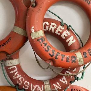 Lot of 3 Vintage Ship Life Ring Preserver Buoys, Salvaged From Old ...