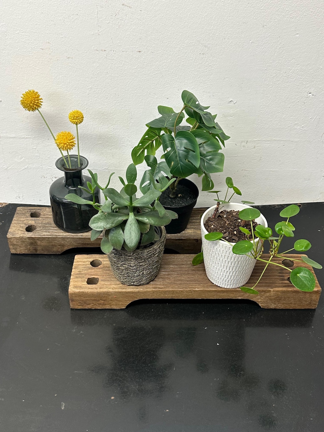 Vintage Wood Plant Riser Set: Repurposed Indian Swing Seat Stands - Etsy