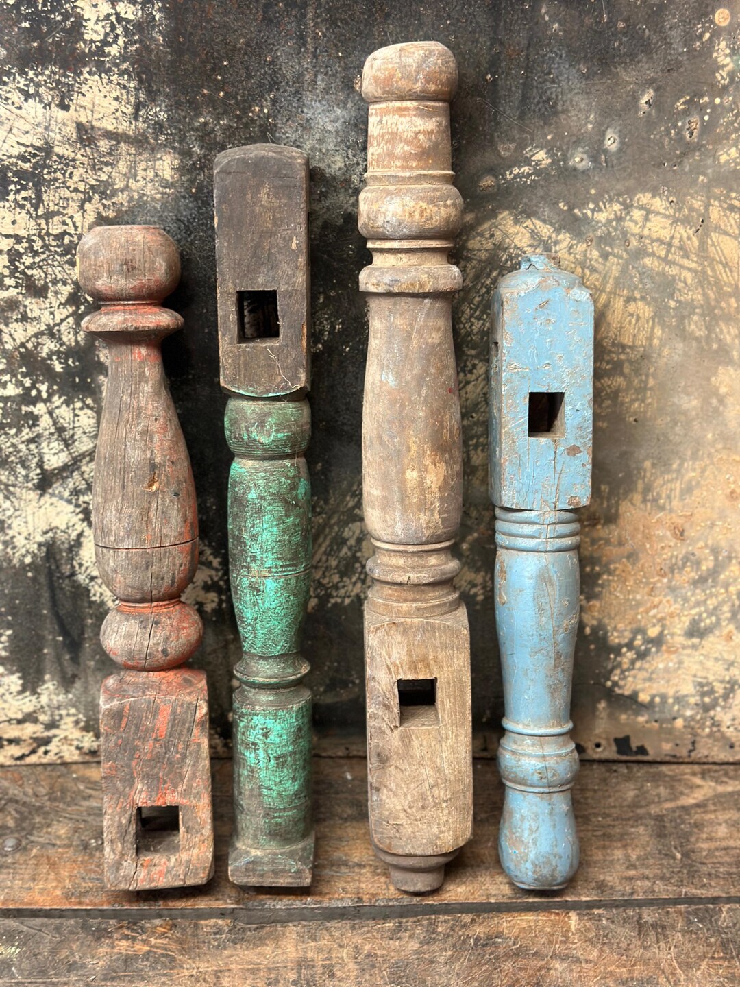 Large Wooden Spindle Dowel Legs Lot of 4, Architectural Salvage, Great ...