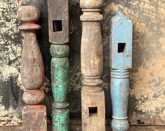 Large Vintage Wooden Spindle Dowel Legs Lot of 4, Architectural Salvage ...